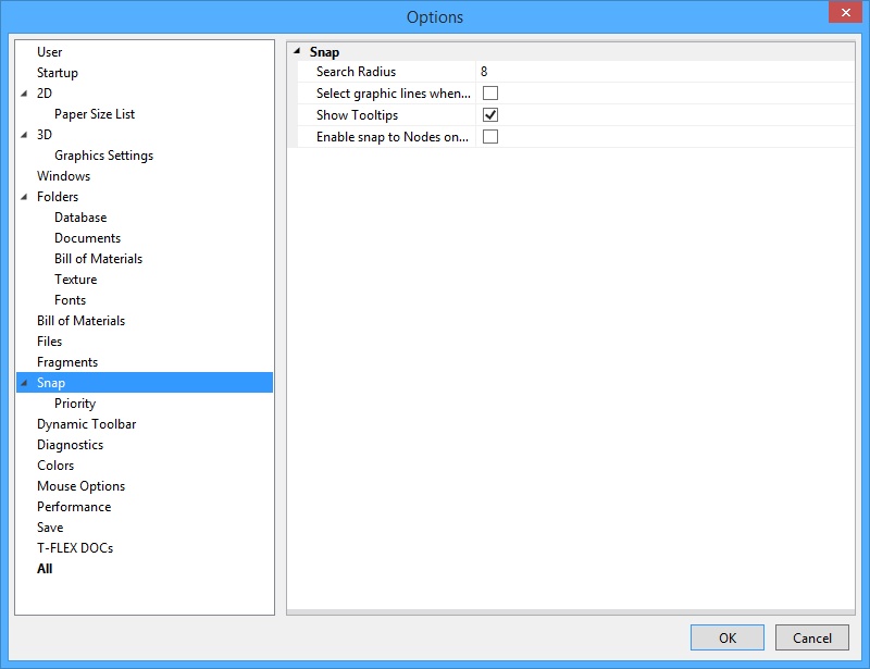 System Fundamentals. Customization > Customizing System > “Snap” Tab
